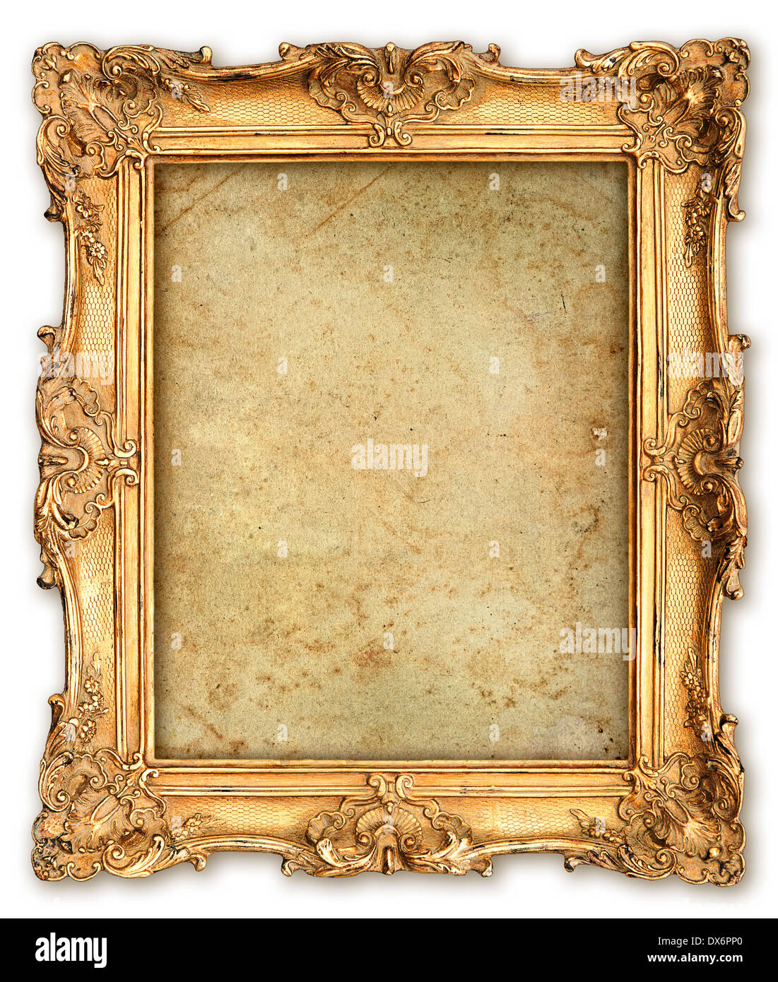 old golden frame with empty grunge canvas for your picture, photo ...