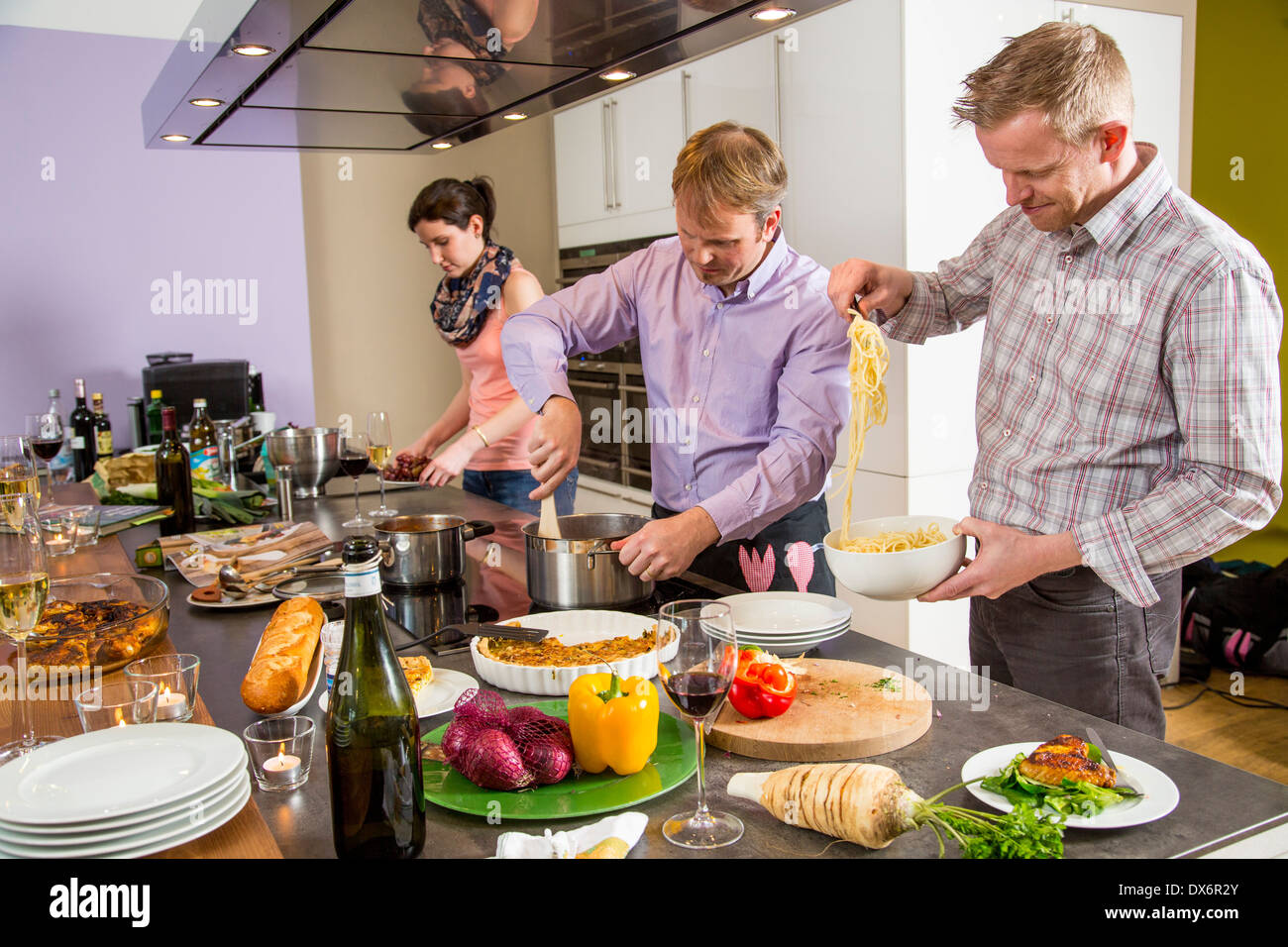 Cooking counter many pots hi-res stock photography and images - Alamy