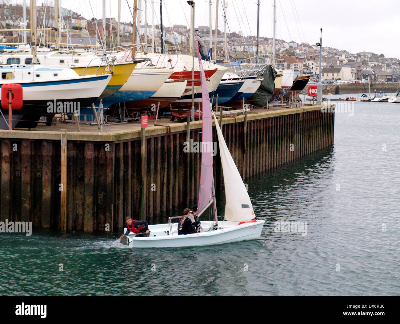 Small sailing dinghy, Falmouth, Cornwall, UK Stock Photo - Alamy