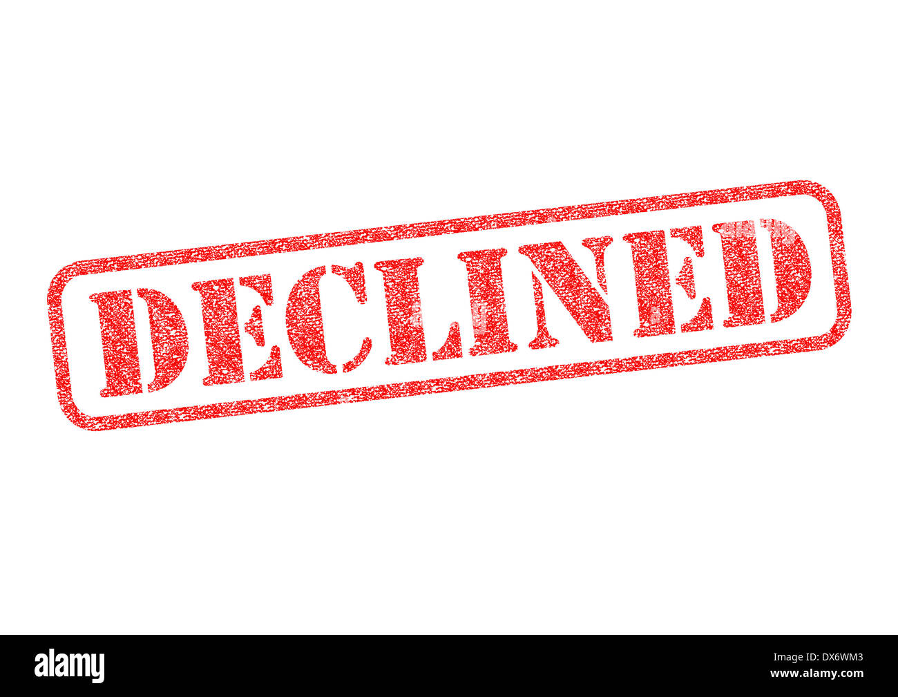'DECLINED' red rubber stamp over a white background Stock Photo - Alamy