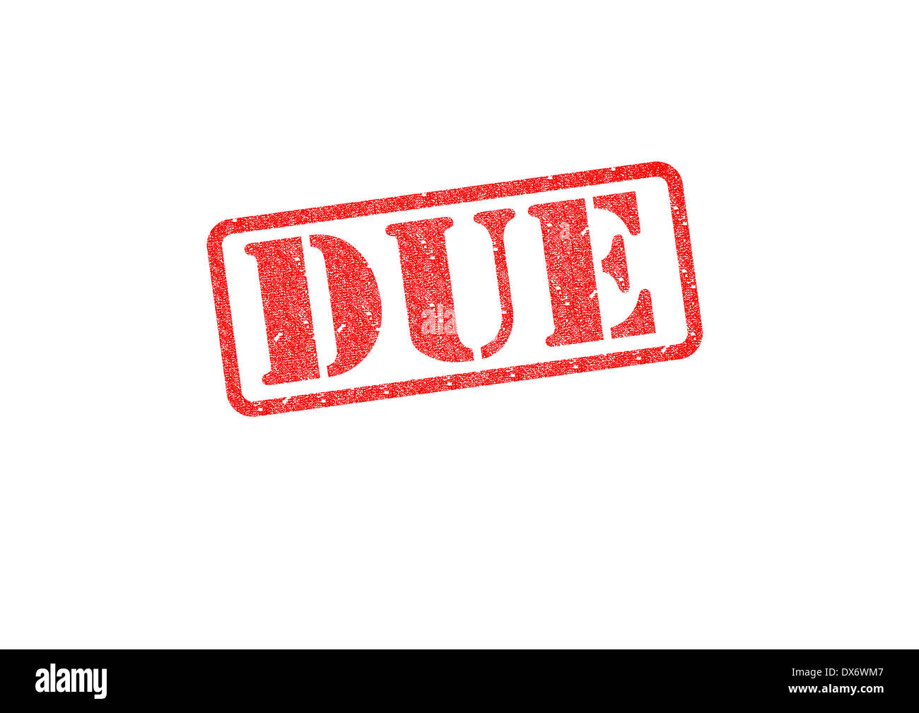 'DUE' red rubber stamp over a white background Stock Photo - Alamy