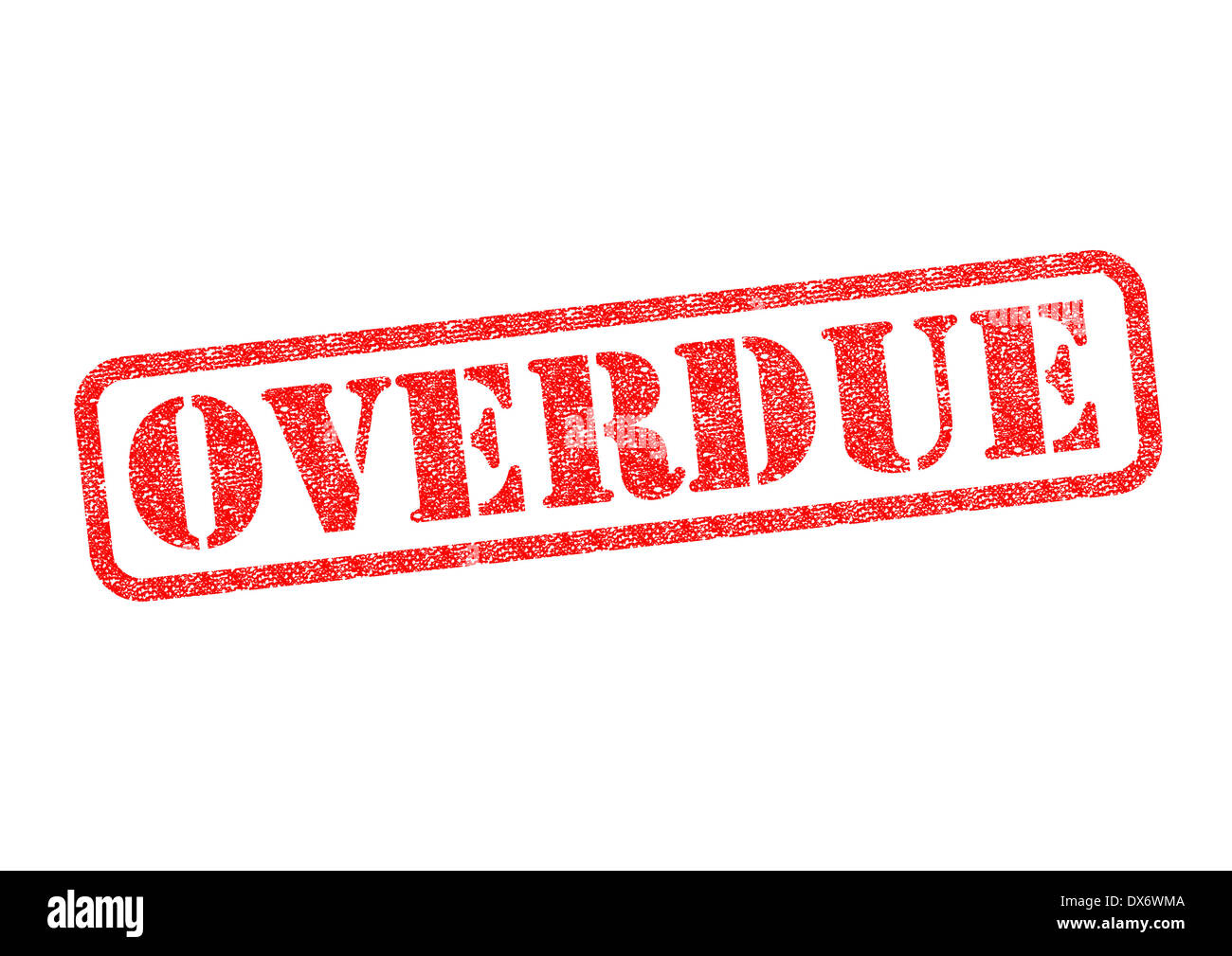 'OVERDUE' red rubber stamp over a white background Stock Photo - Alamy