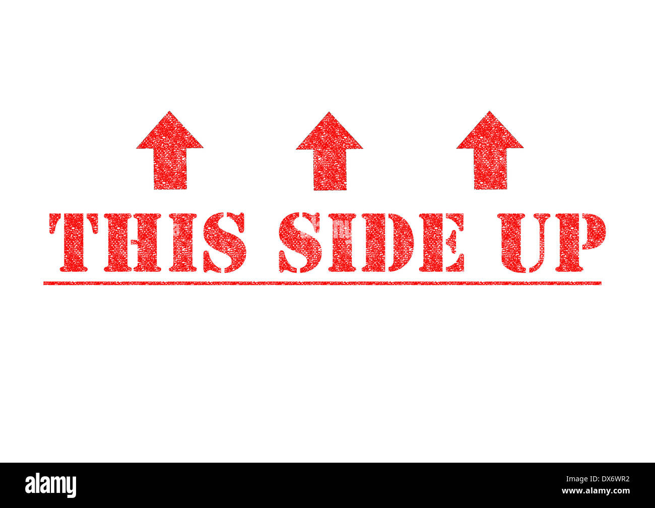 THIS SIDE UP red rubber stamp over a white background Stock Photo - Alamy