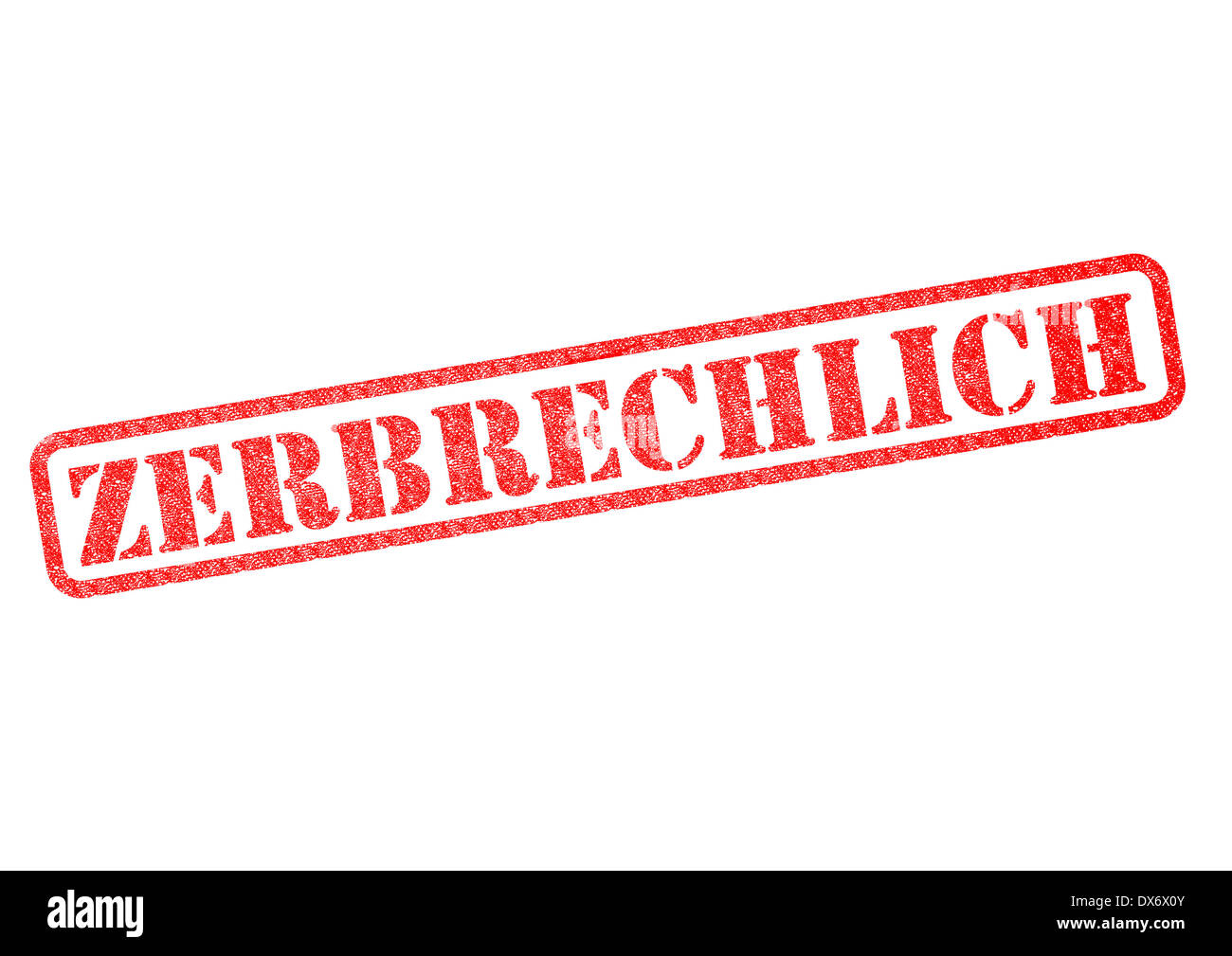 Zerbrechlich (Fragile) Stamp over a white background Stock Photo - Alamy