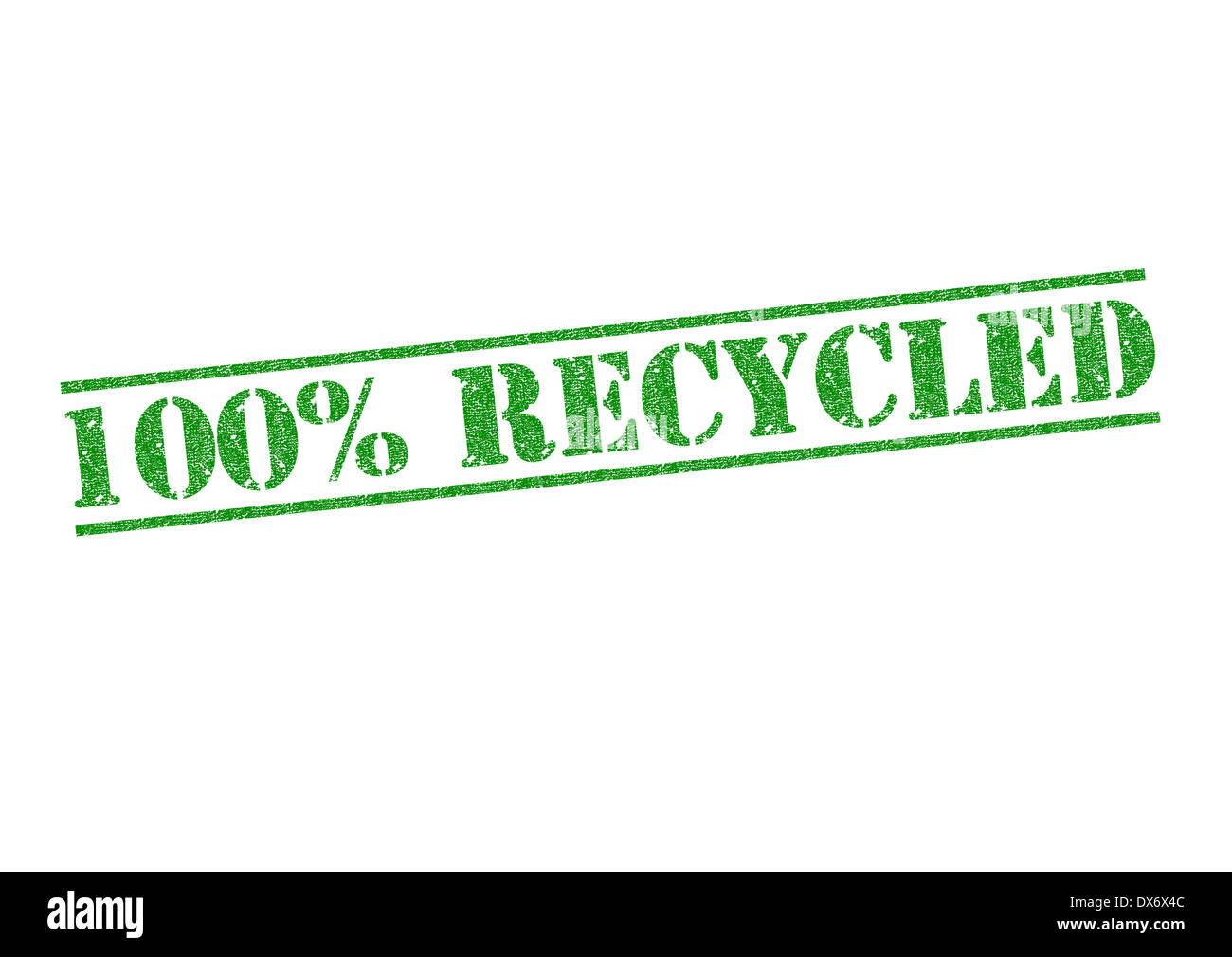 100% RECYCLED green rubber stamp over a white background Stock Photo ...