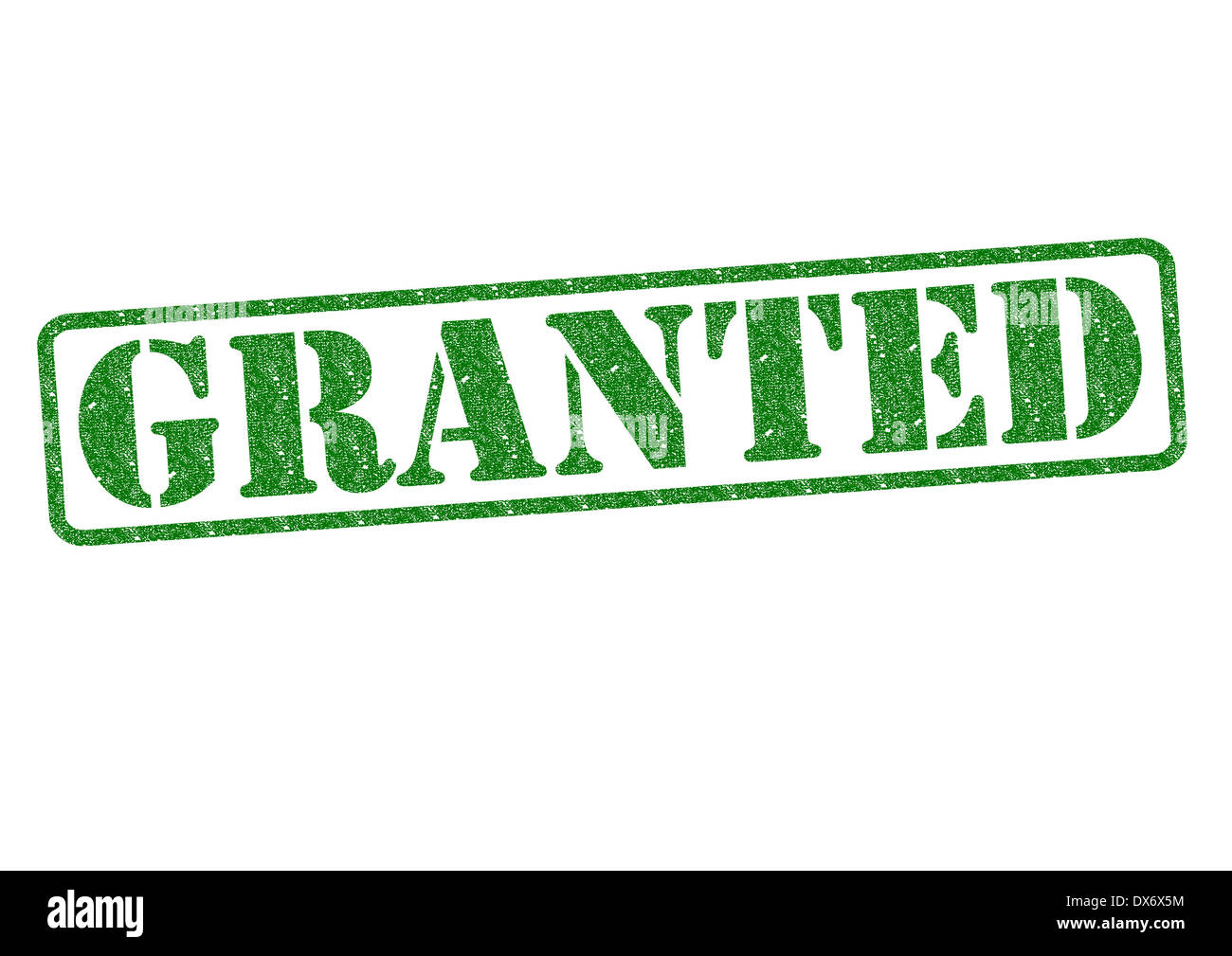 GRANTED green rubber stamp over a white background Stock Photo - Alamy