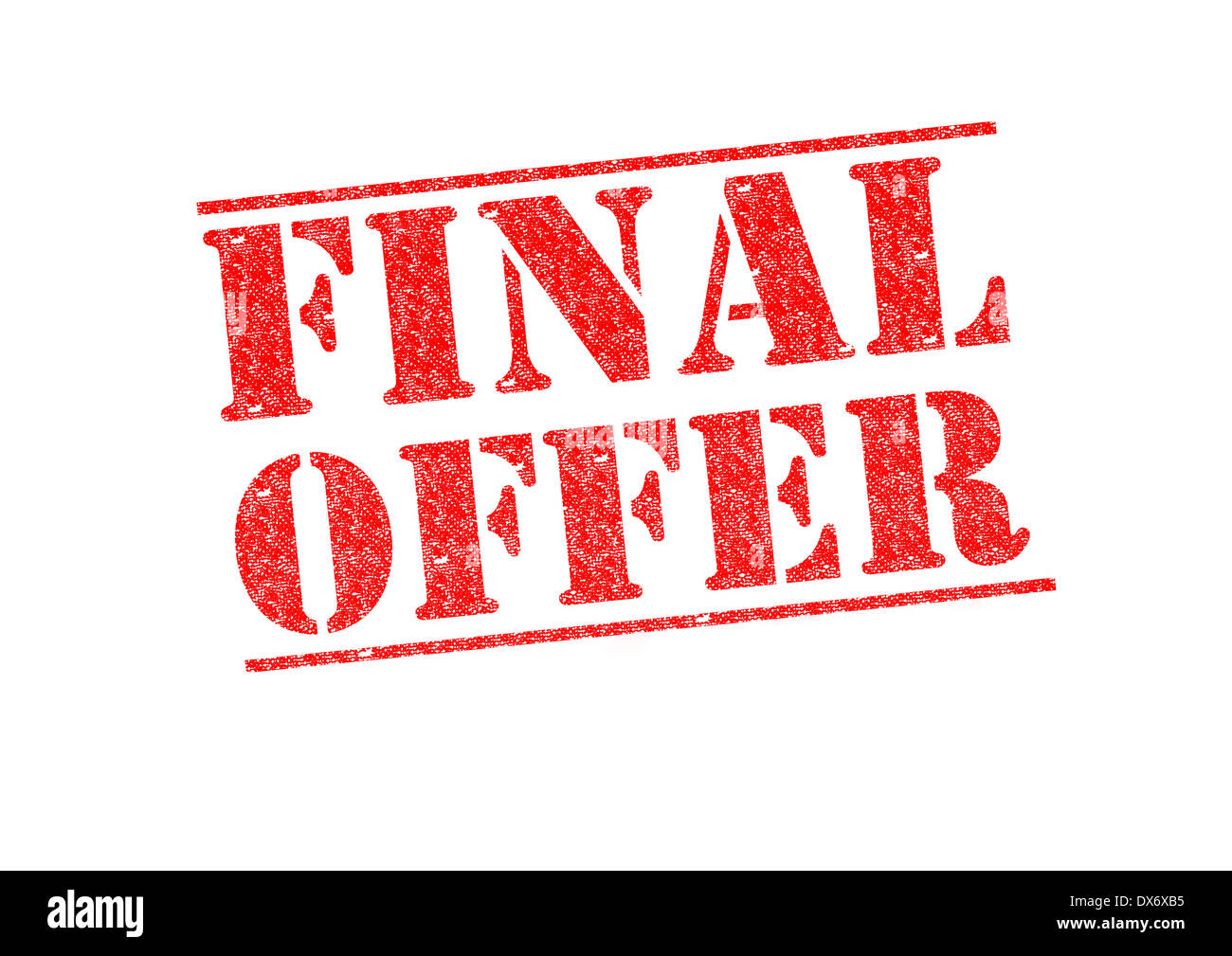 FINAL OFFER rubber stamp over a white background Stock Photo - Alamy