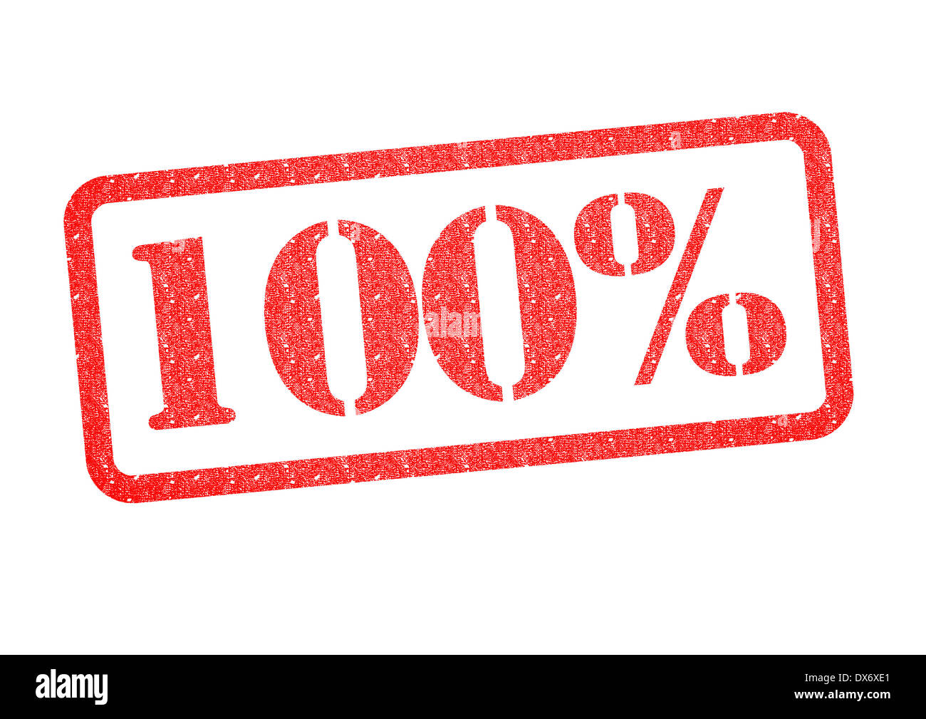 100% red rubber stamp over a white background Stock Photo - Alamy