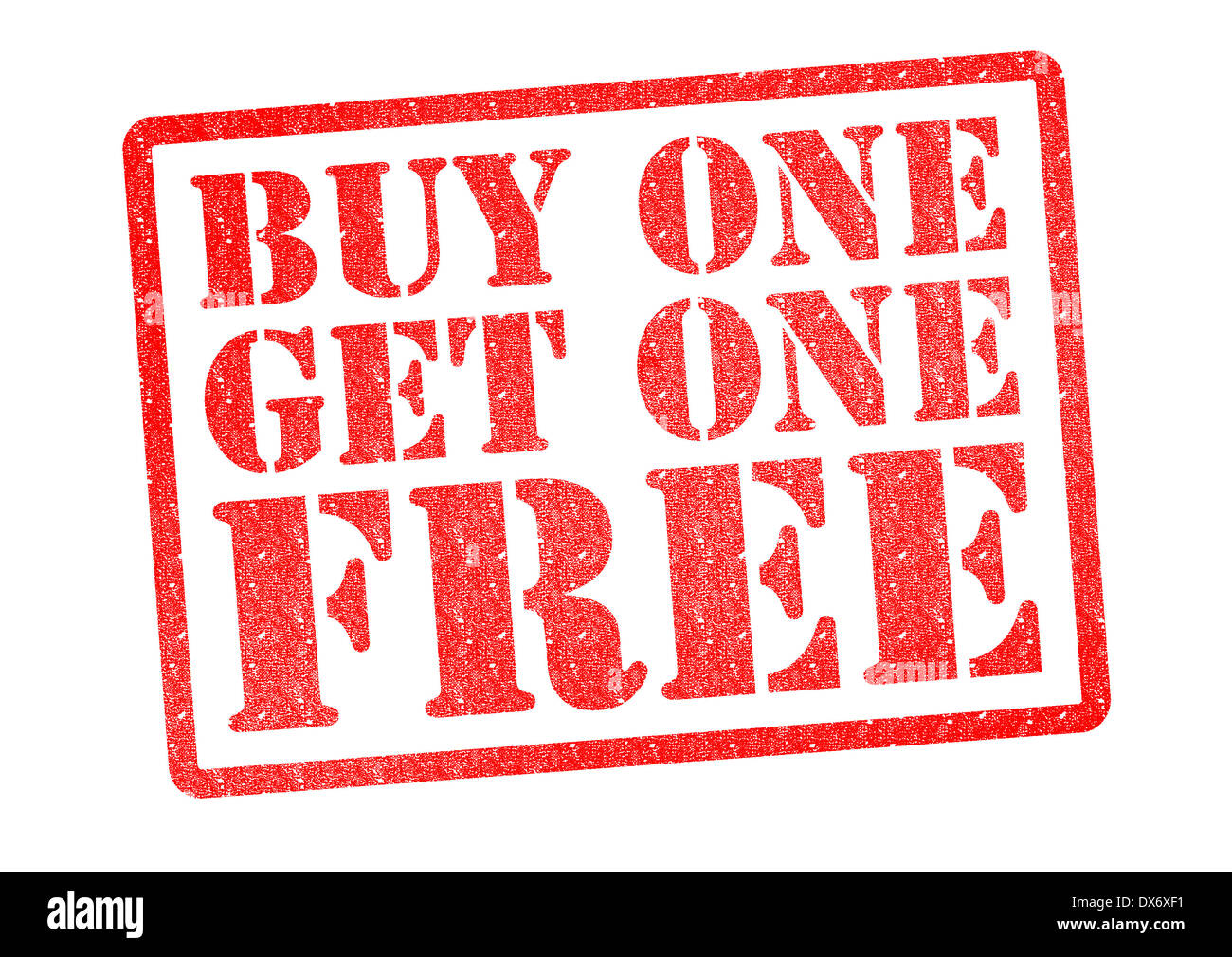 BUY ONE GET ONE FREE Rubber Stamp over a white background Stock Photo ...