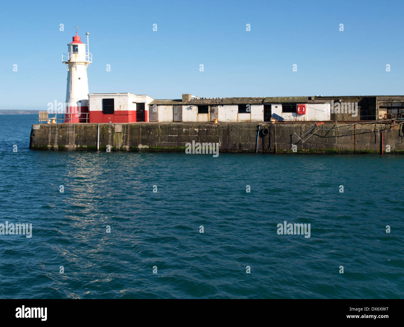 Newlyn South Pier Lighthouse, Penzance, Cornwall, UK Stock Photo - Alamy