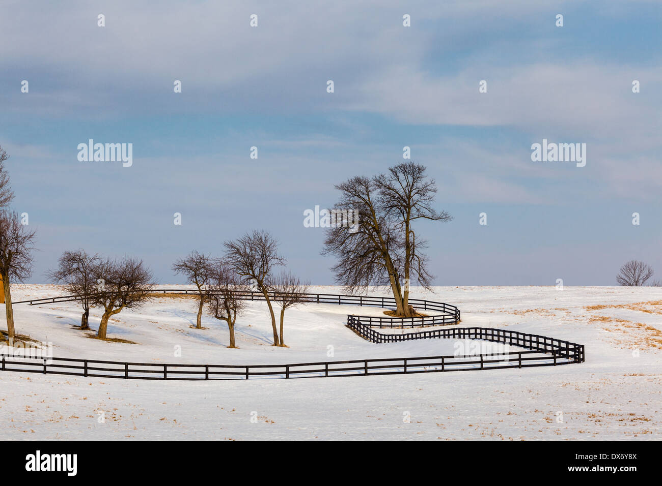 Snow scene on a farm in southern ontario Stock Photo - Alamy