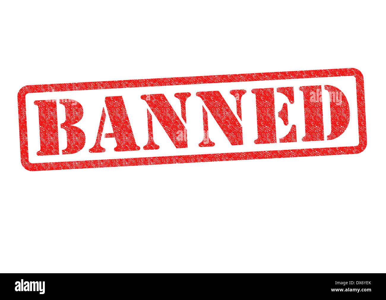 BANNED rubber stamp over a white background Stock Photo - Alamy