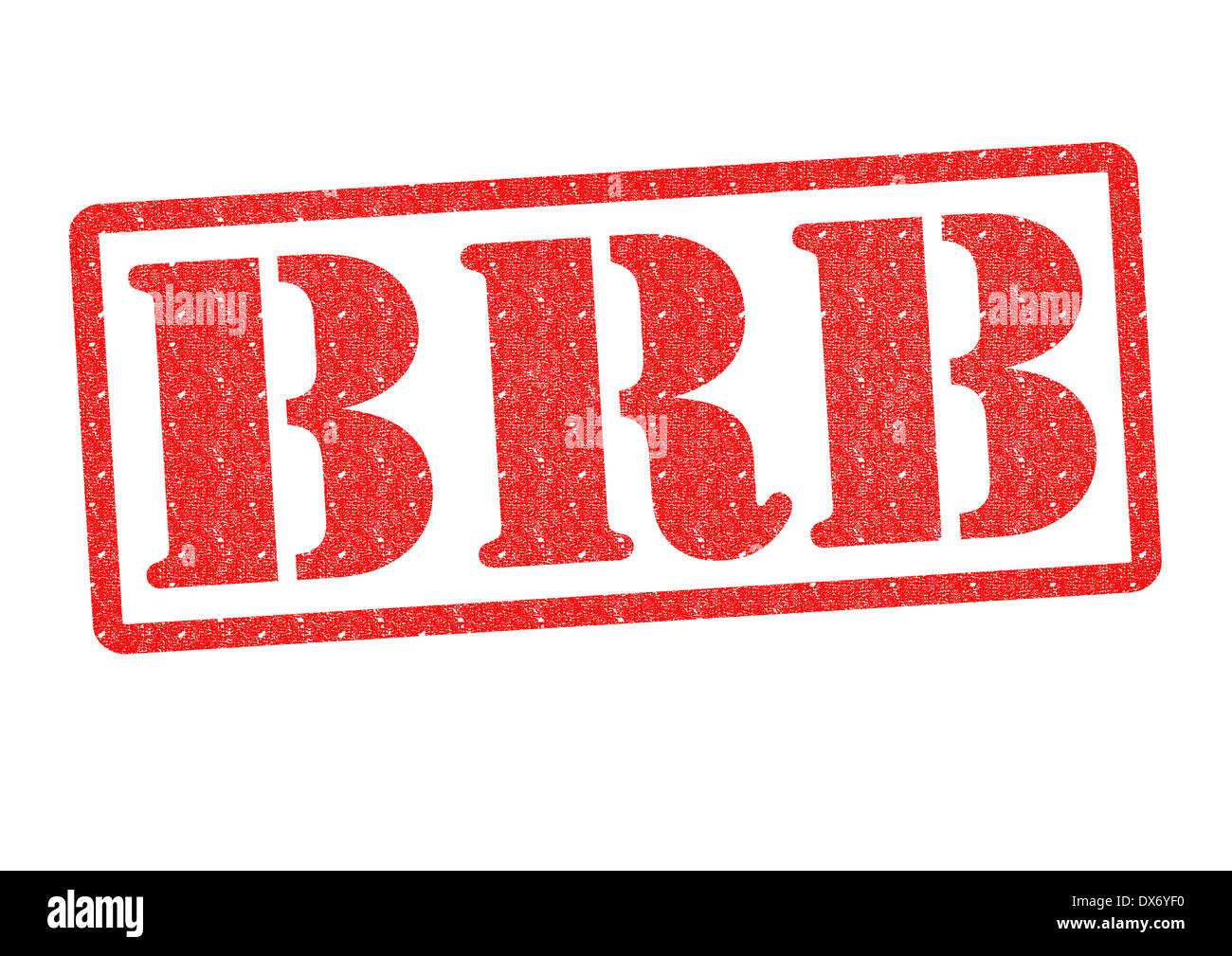 BRB rubber stamp over a white background Stock Photo - Alamy