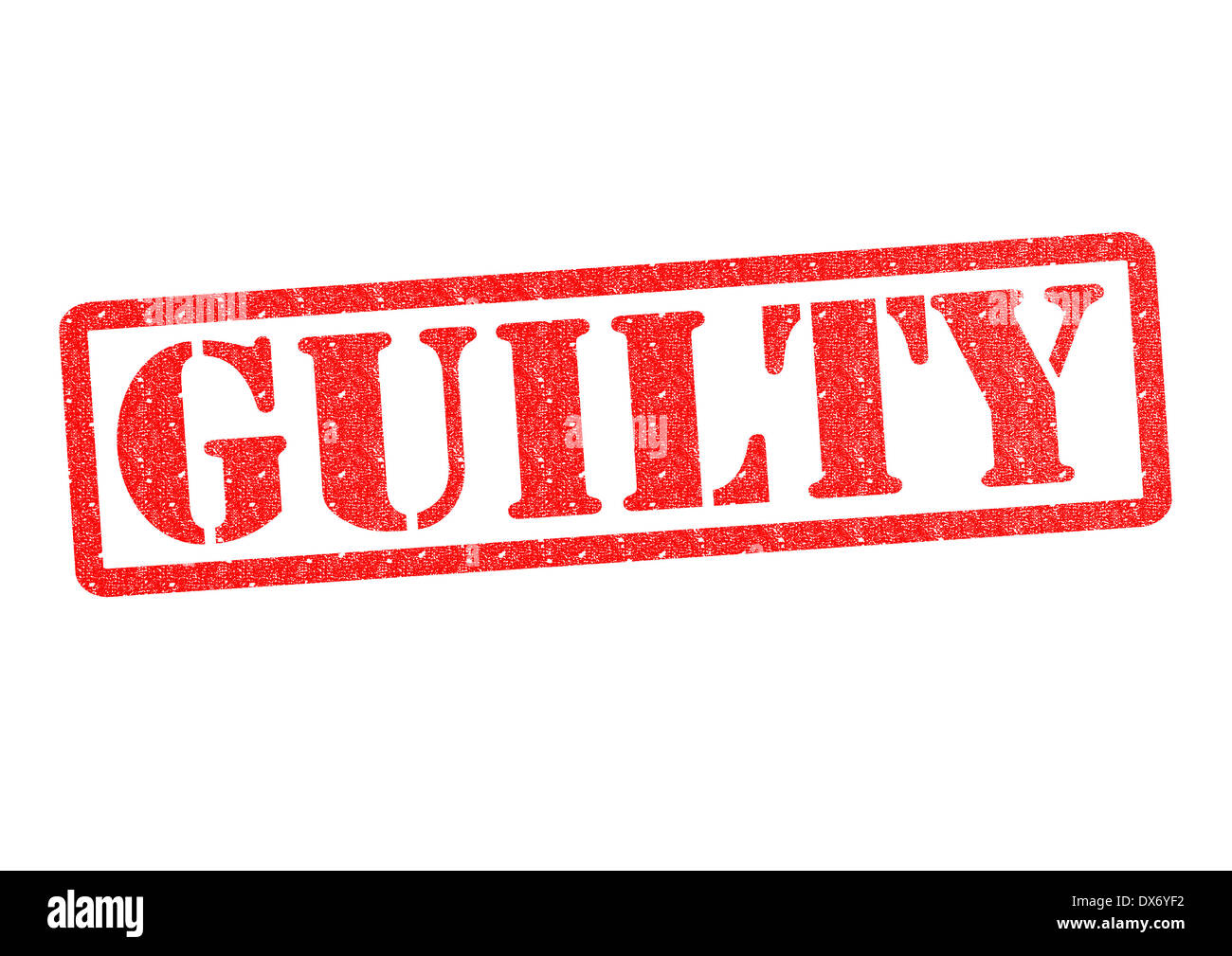 GUILTY rubber stamp over a white background Stock Photo - Alamy