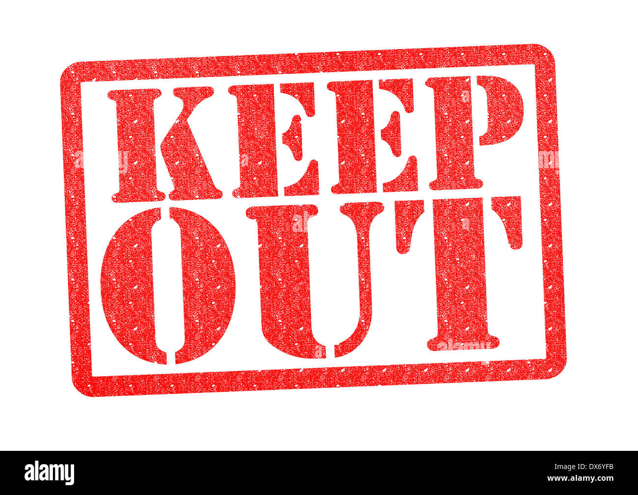 KEEP OUT rubber stamp over a white background Stock Photo - Alamy