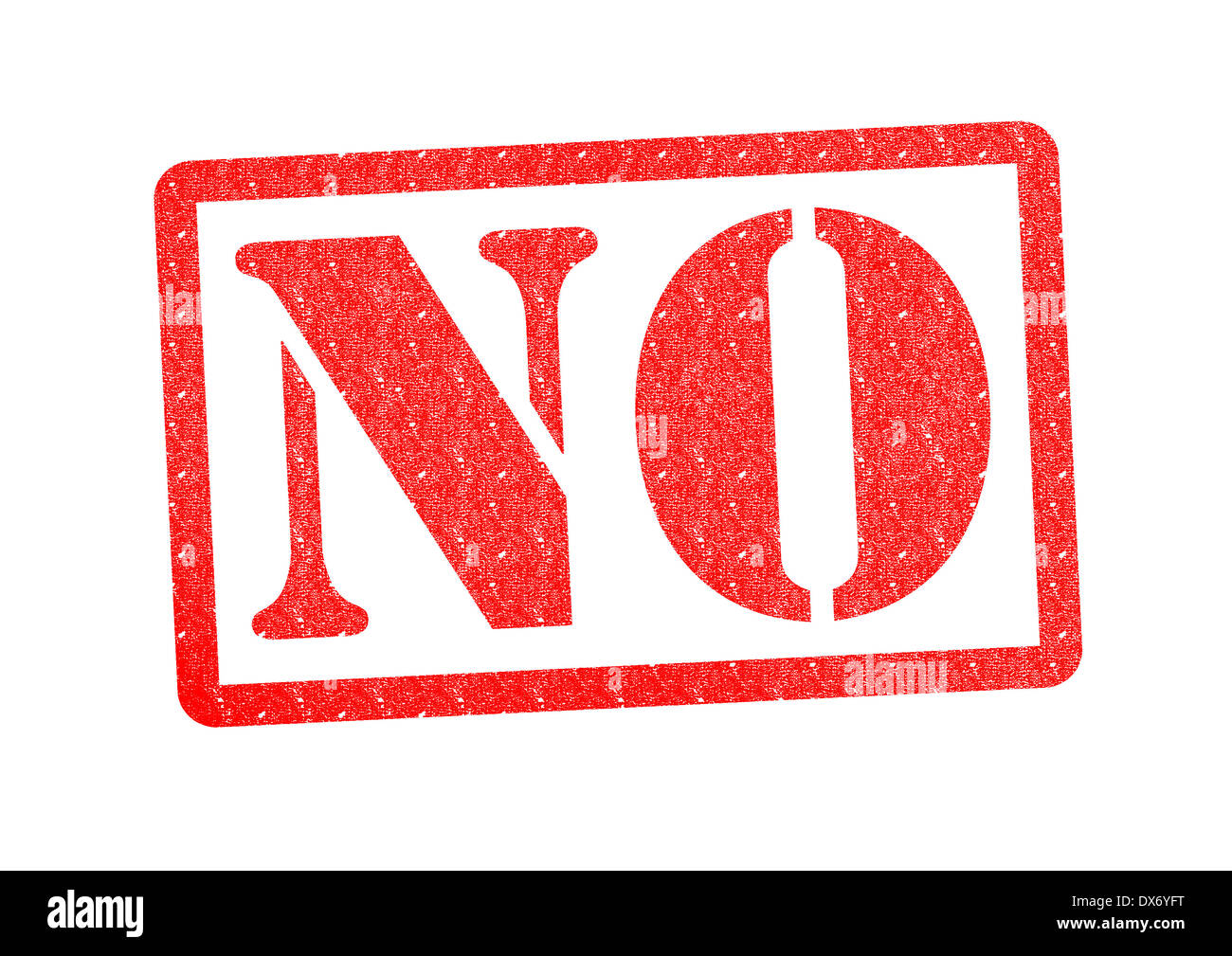 NO rubber stamp over a white background Stock Photo - Alamy
