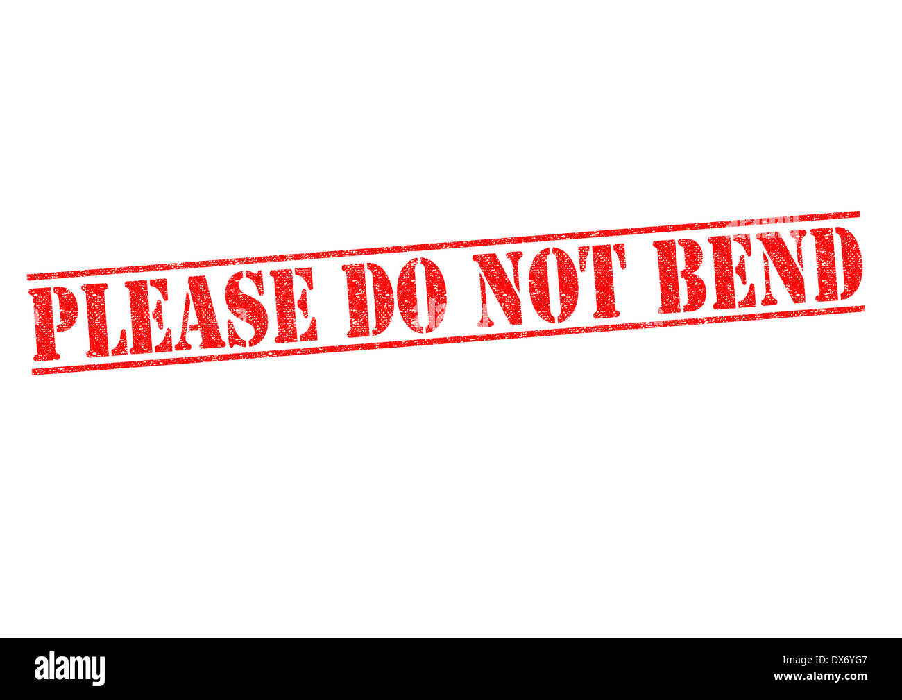 PLEASE DO NOT BEND rubber stamp over a white background Stock Photo - Alamy
