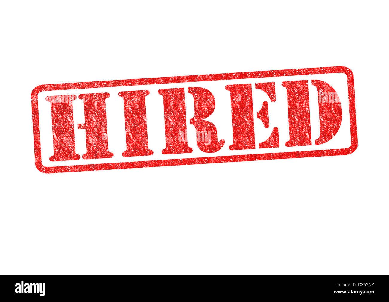 HIRED Rubber Stamp over a white background Stock Photo - Alamy