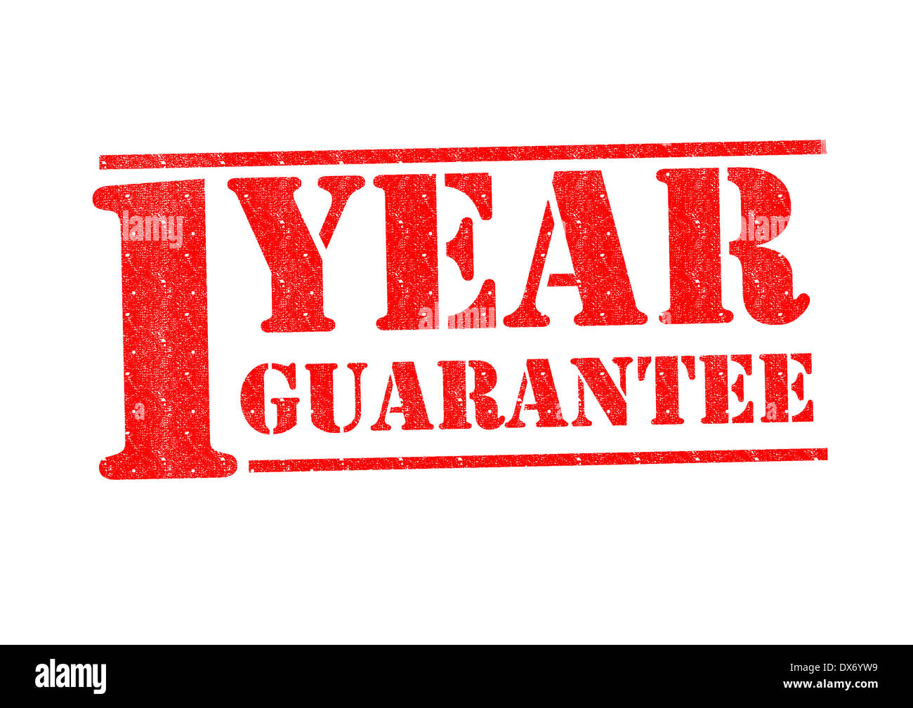 1 YEAR GUARANTEE Rubber Stamp over a white background Stock Photo - Alamy