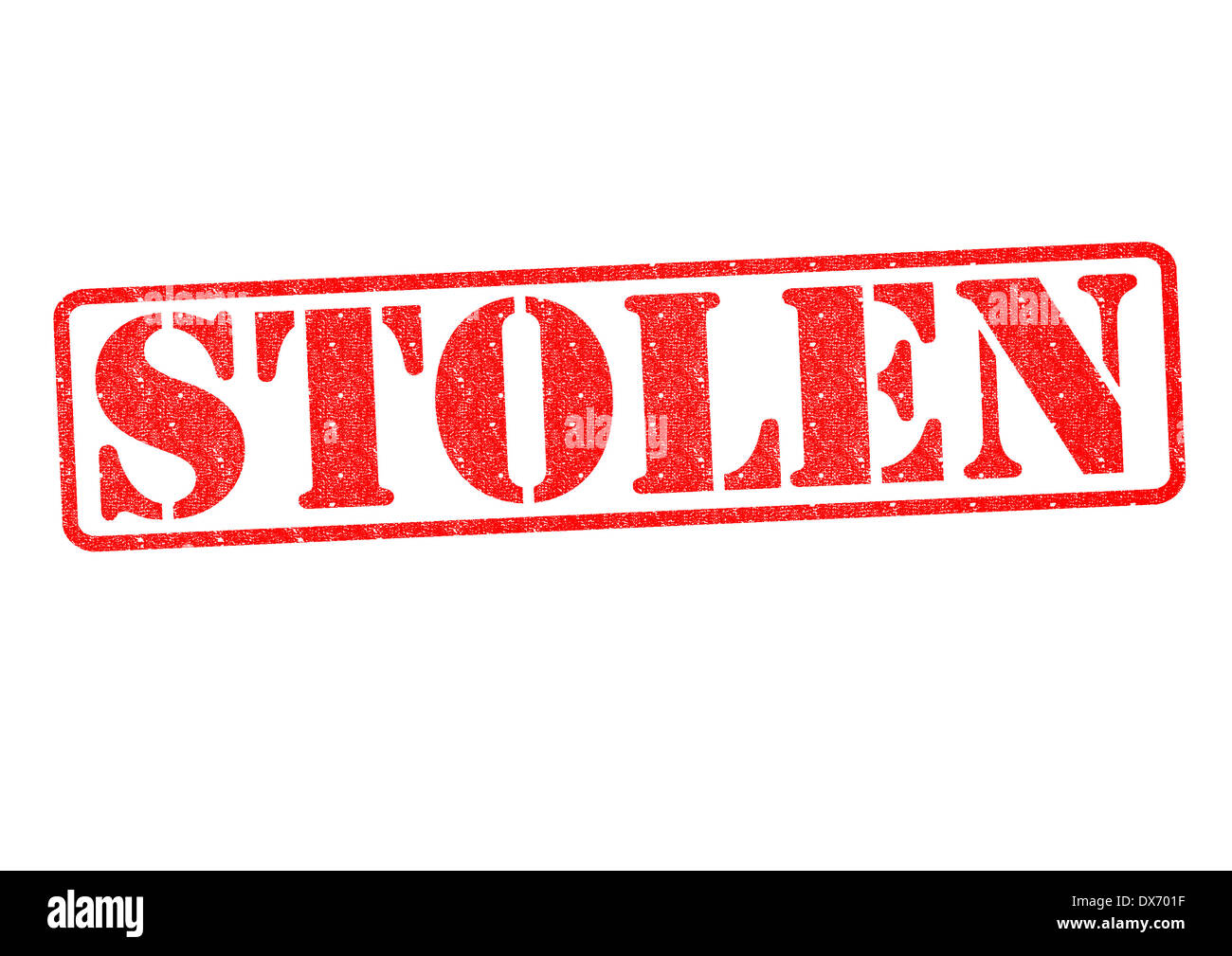 STOLEN Rubber Stamp over a white background Stock Photo - Alamy
