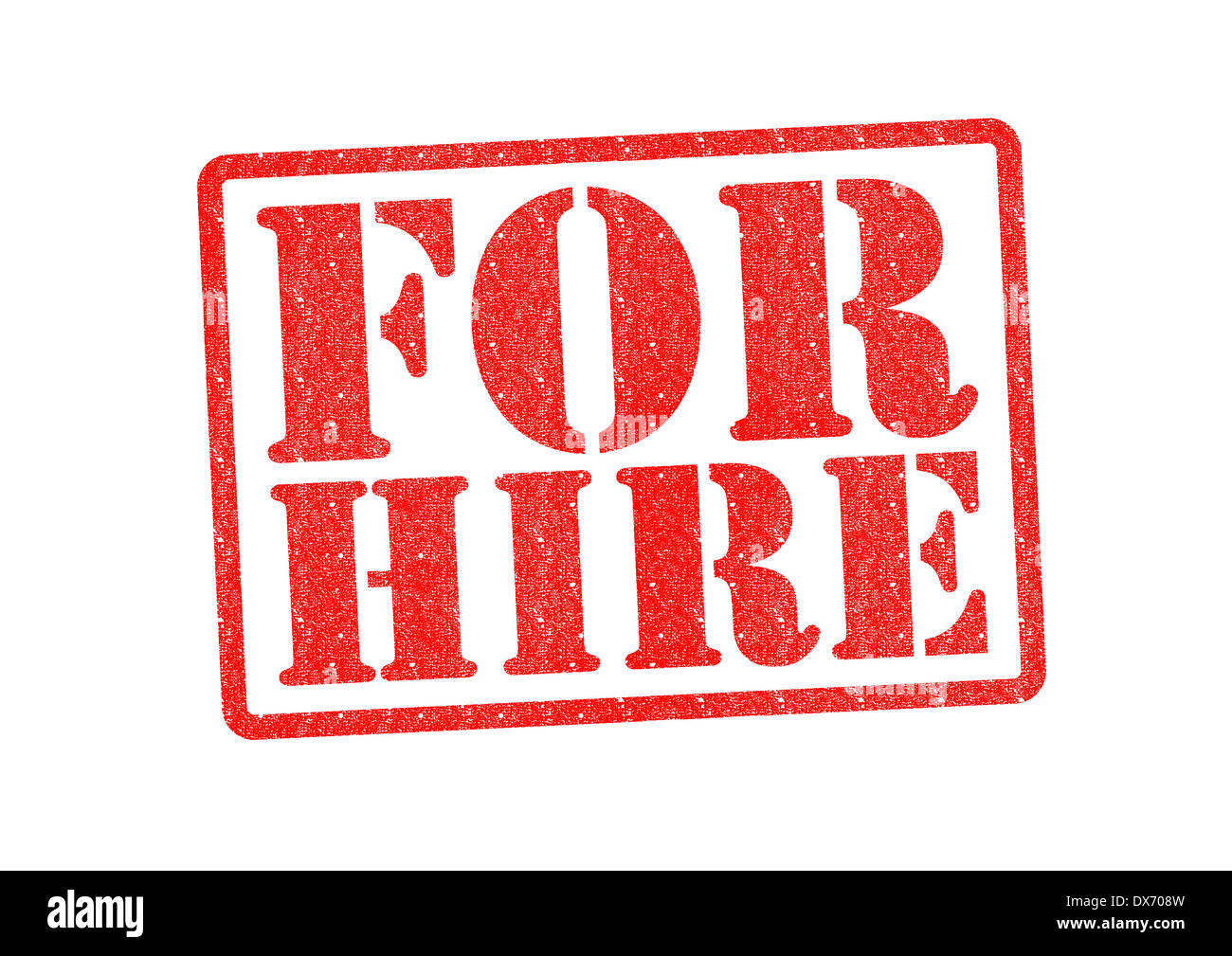 FOR HIRE Rubber stamp over a white background Stock Photo - Alamy