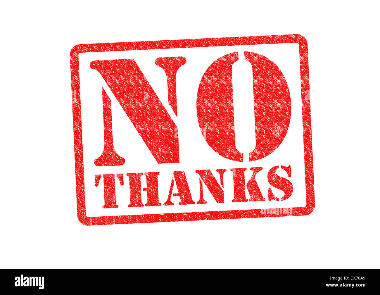 NO THANKS Rubber Stamp over a white background Stock Photo - Alamy