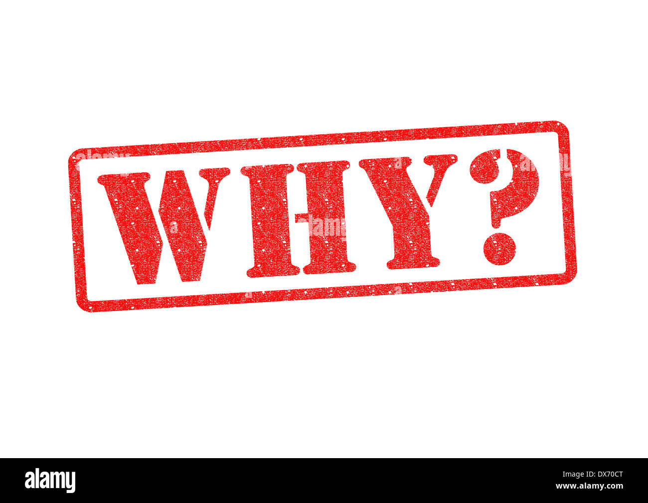 WHY? Rubber Stamp over a white background Stock Photo - Alamy