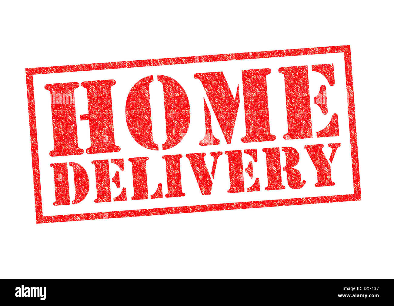 HOME DELIVERY Rubber Stamp over a white background Stock Photo - Alamy