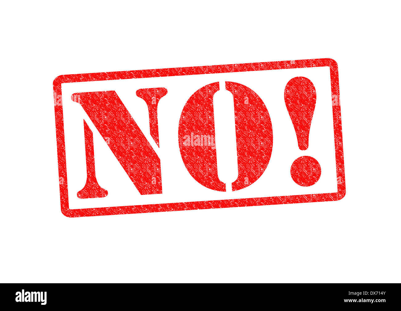 NO! Rubber Stamp over a white background Stock Photo - Alamy