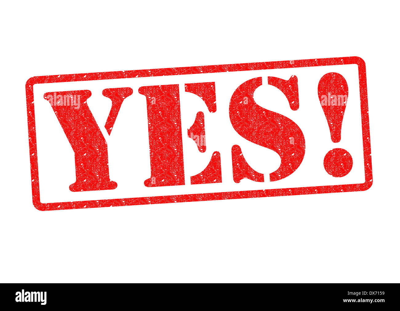 YES! Rubber Stamp over a white background Stock Photo - Alamy