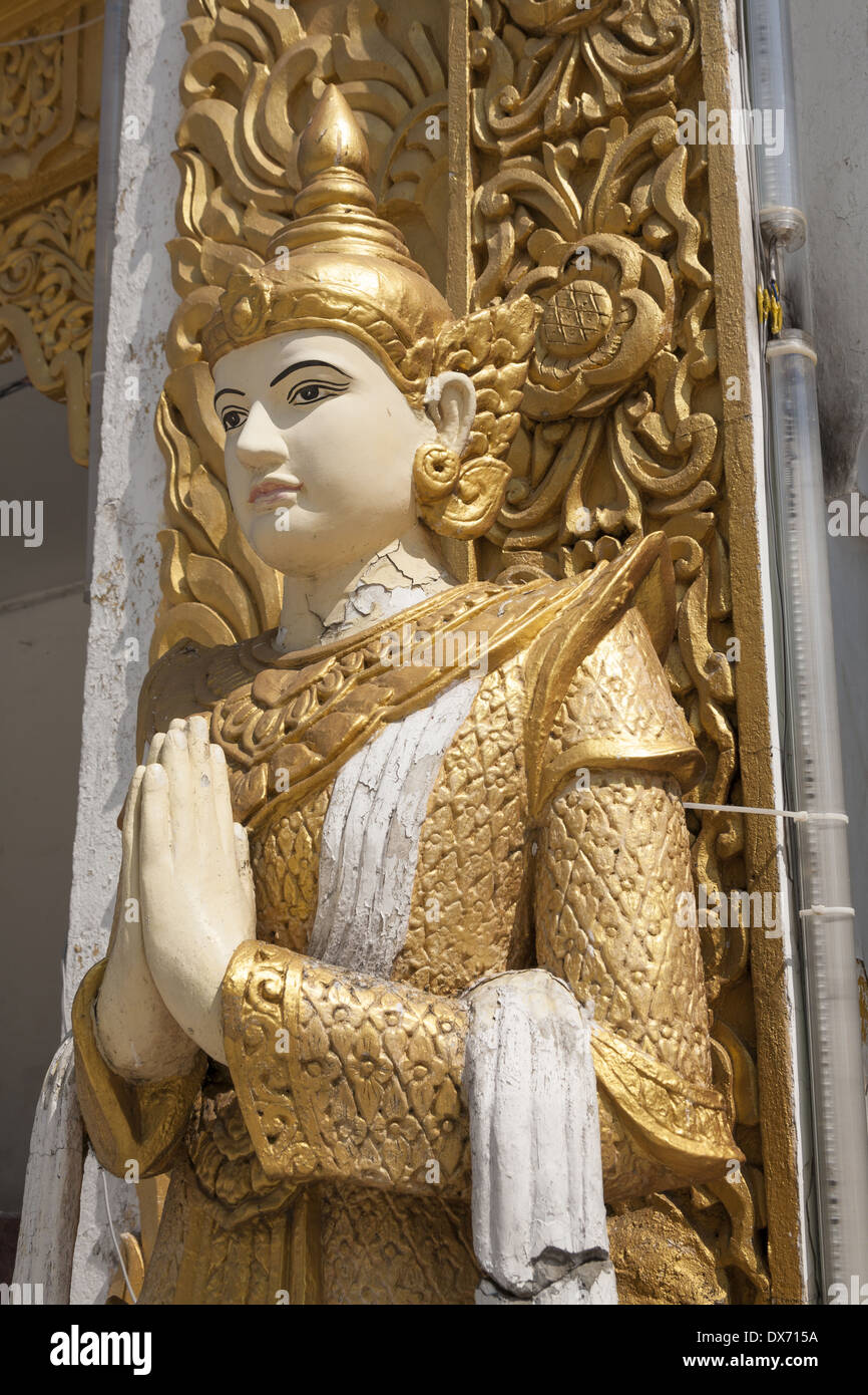 A religious statue at Shwedagon Pagoda, Yangon (Rangoon), Myanmar ...