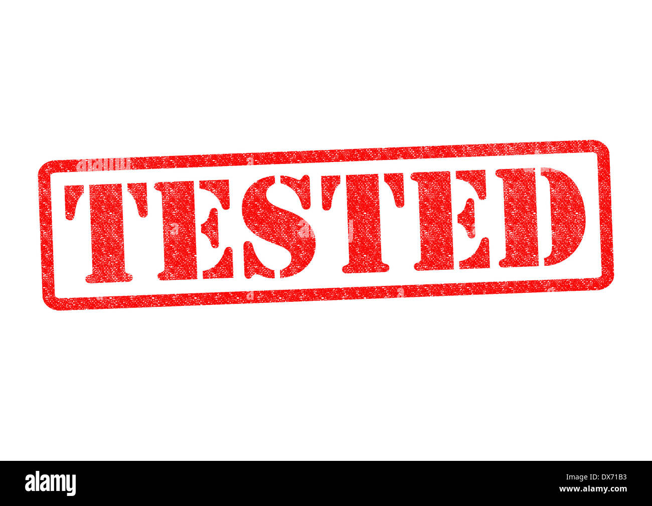 TESTED Rubber Stamp over a white background Stock Photo - Alamy