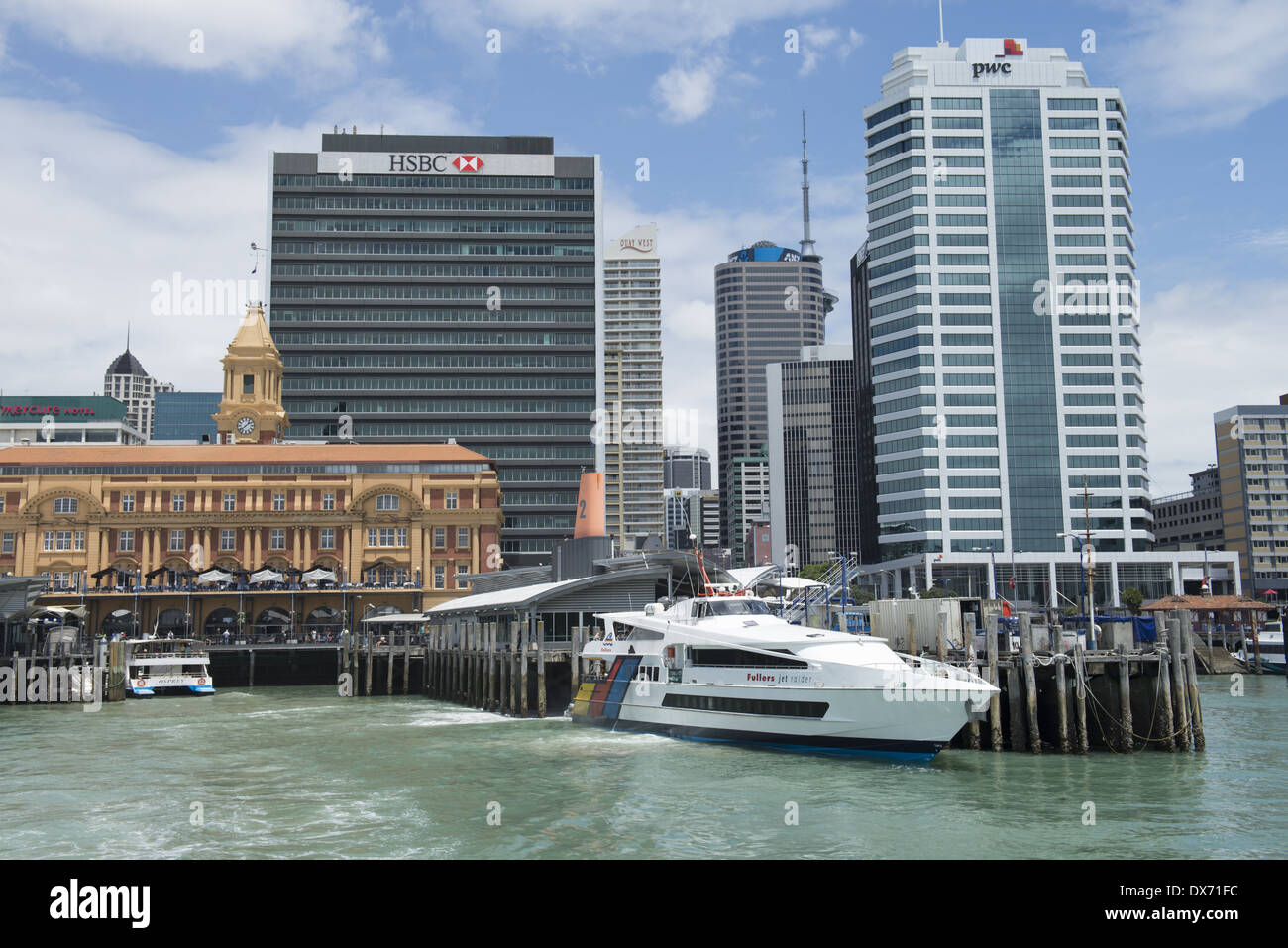 The Ferry Building in Auckland Harbour. The Ferry Terminal Stock Photo ...