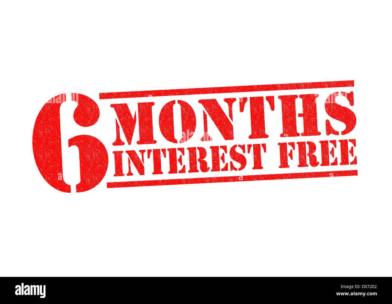 6 MONTHS INTEREST FREE Rubber Stamp over a white background Stock Photo ...