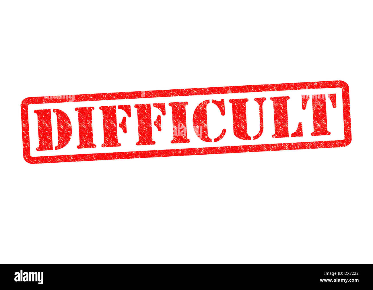 DIFFICULT Rubber Stamp over a white background Stock Photo - Alamy