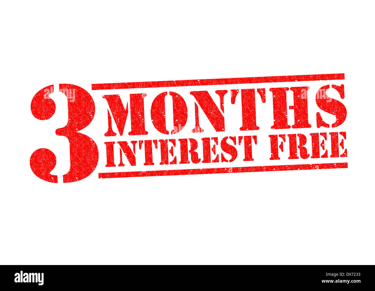 3 MONTHS INTEREST FREE Rubber Stamp over a white background Stock Photo ...