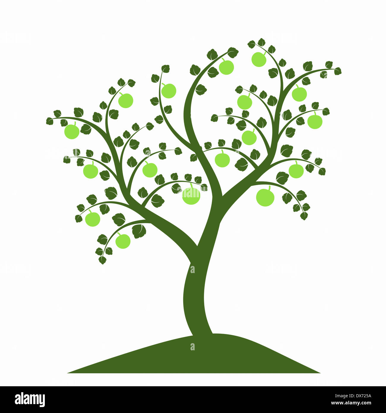 Apple Tree Silhouette With Roots