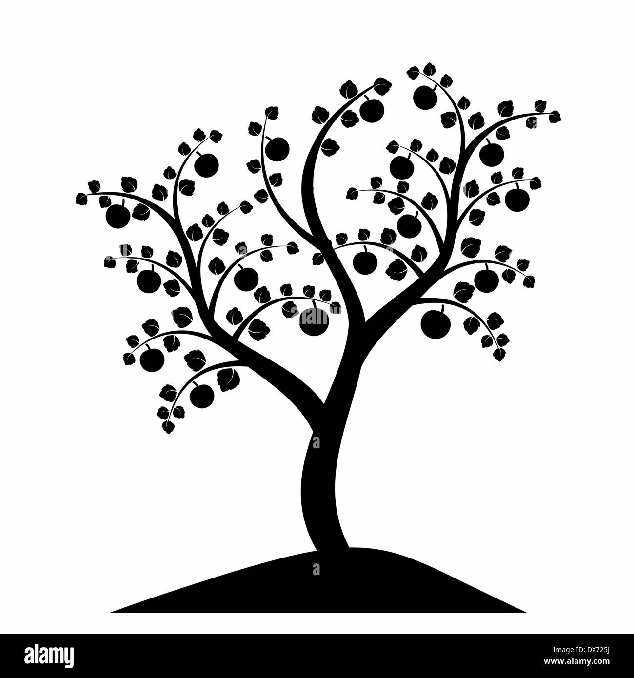 Apple Tree Silhouette Vector