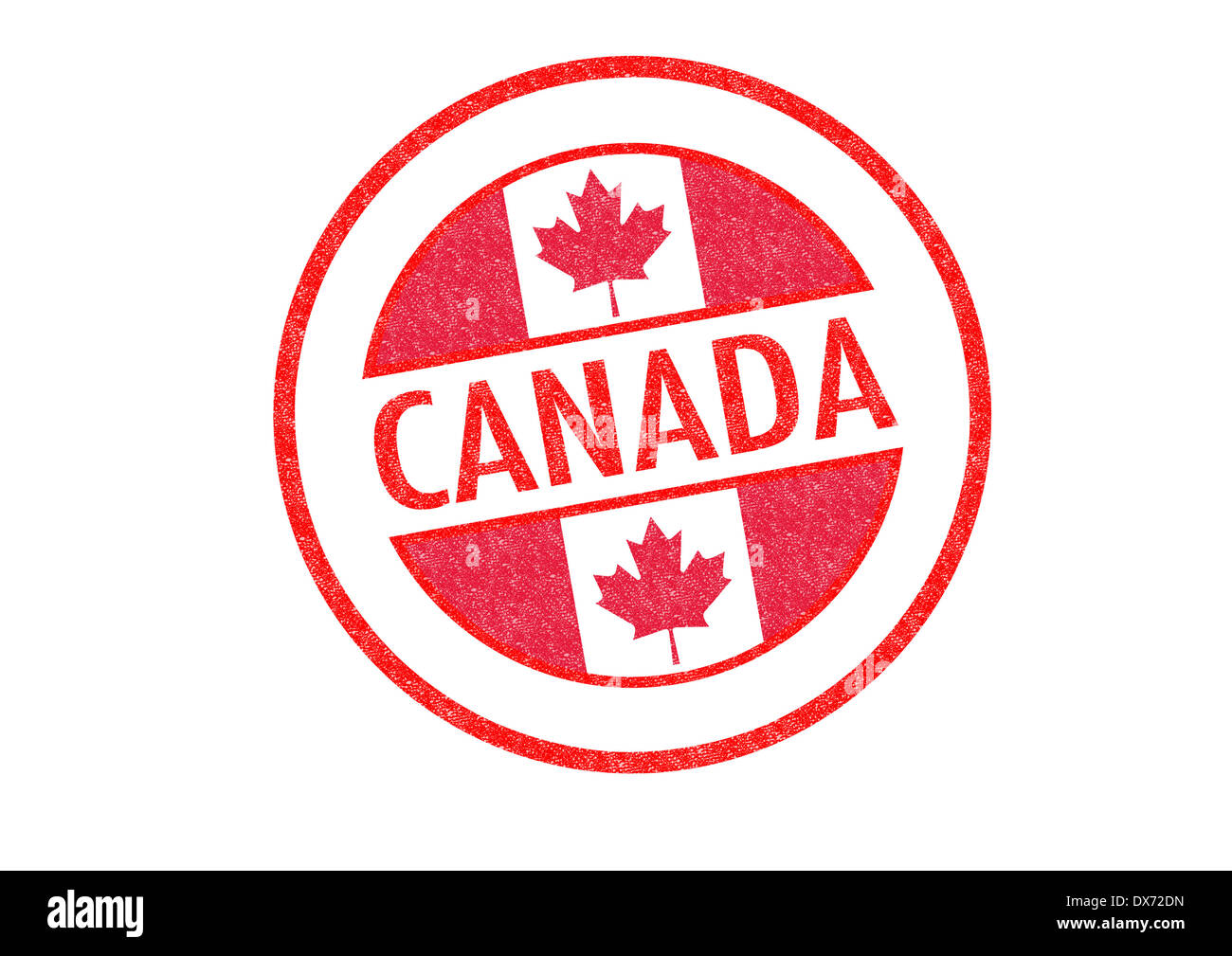 Passport-style CANADA rubber stamp over a white background Stock Photo ...