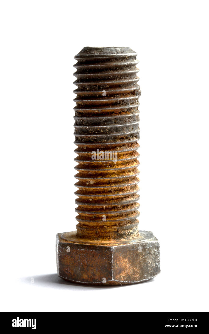 Rusty bolt closeup on white background Stock Photo - Alamy