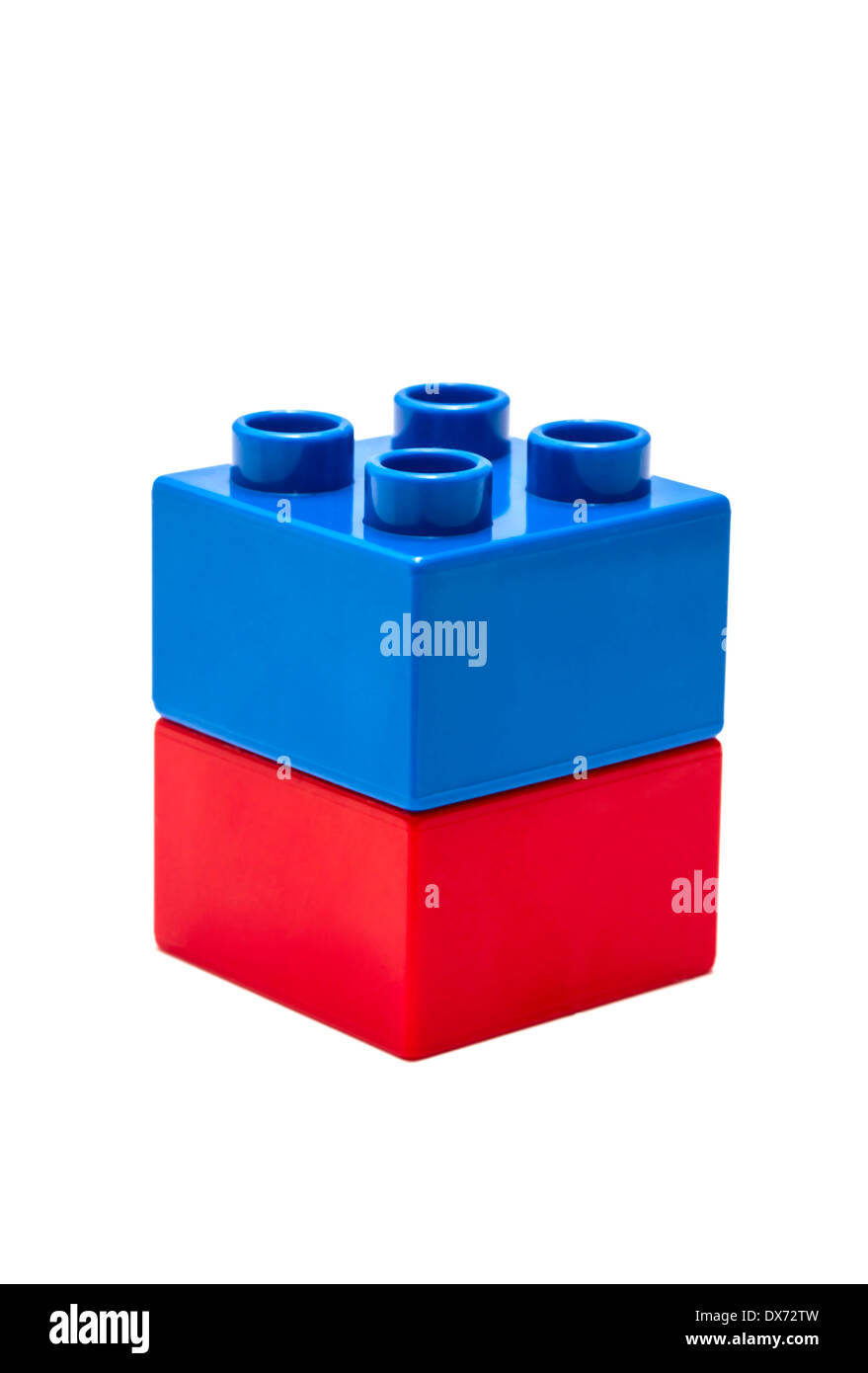 Colorful building blocks closeup on white background Stock Photo - Alamy