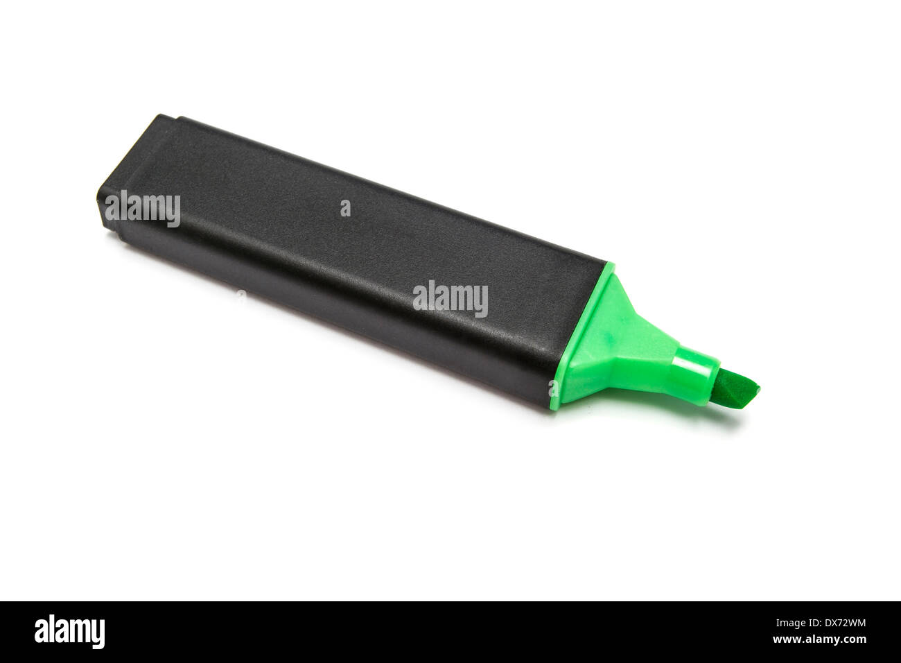 Green highlighter isolated on white background Stock Photo - Alamy
