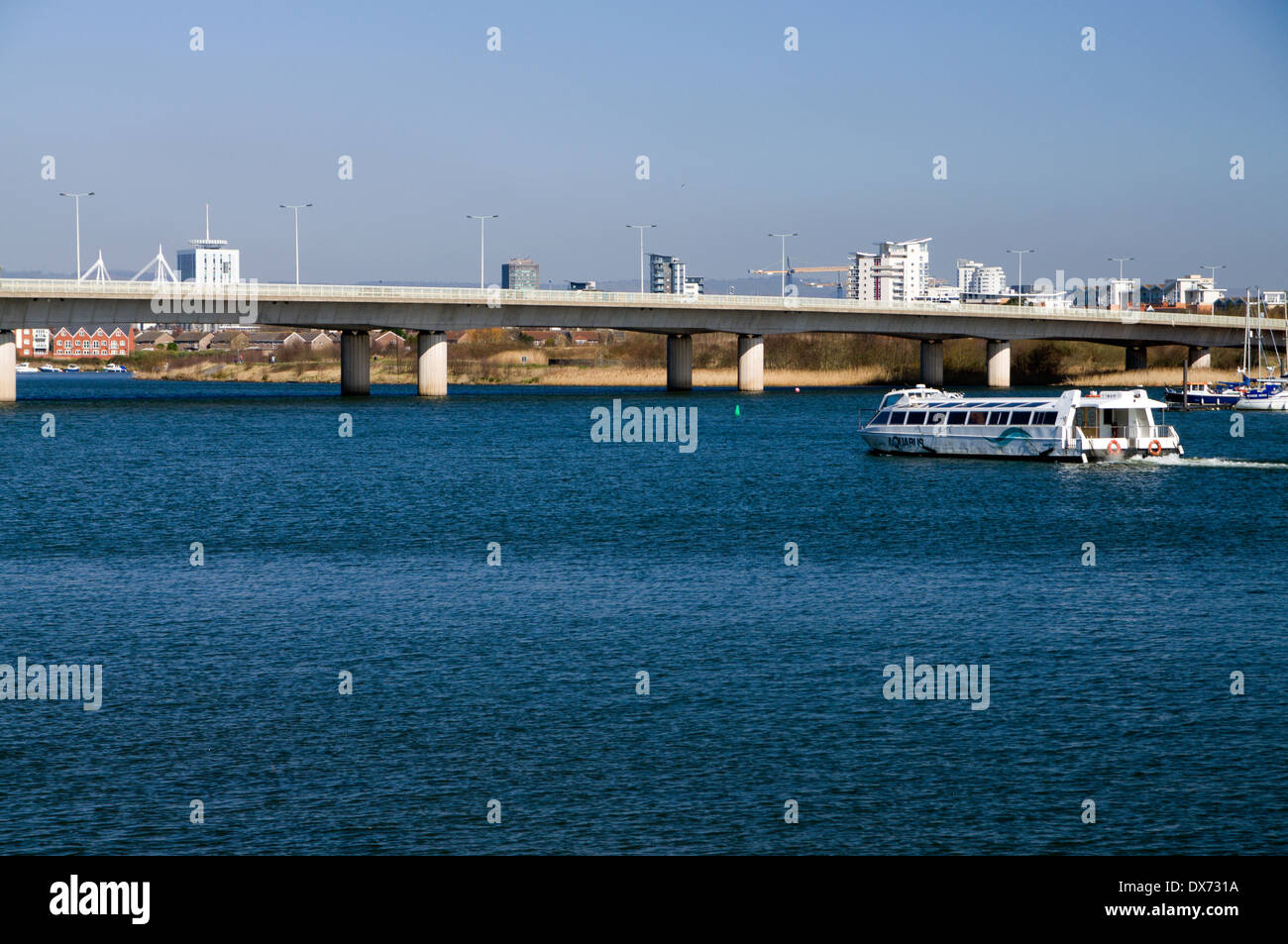 Aqua bus, Cardiff Bay, Wales Stock Photo - Alamy