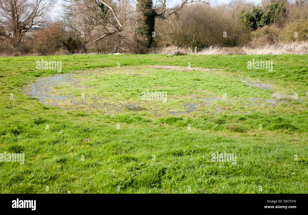 Dew pond traditional method used for water collection and storage ...