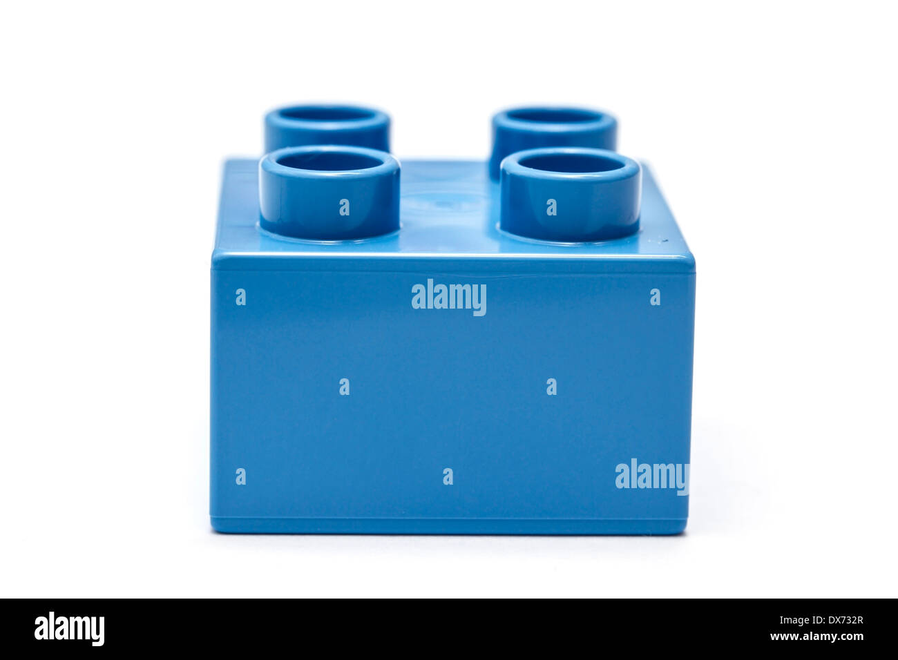 Blue building block isolated on white Stock Photo - Alamy