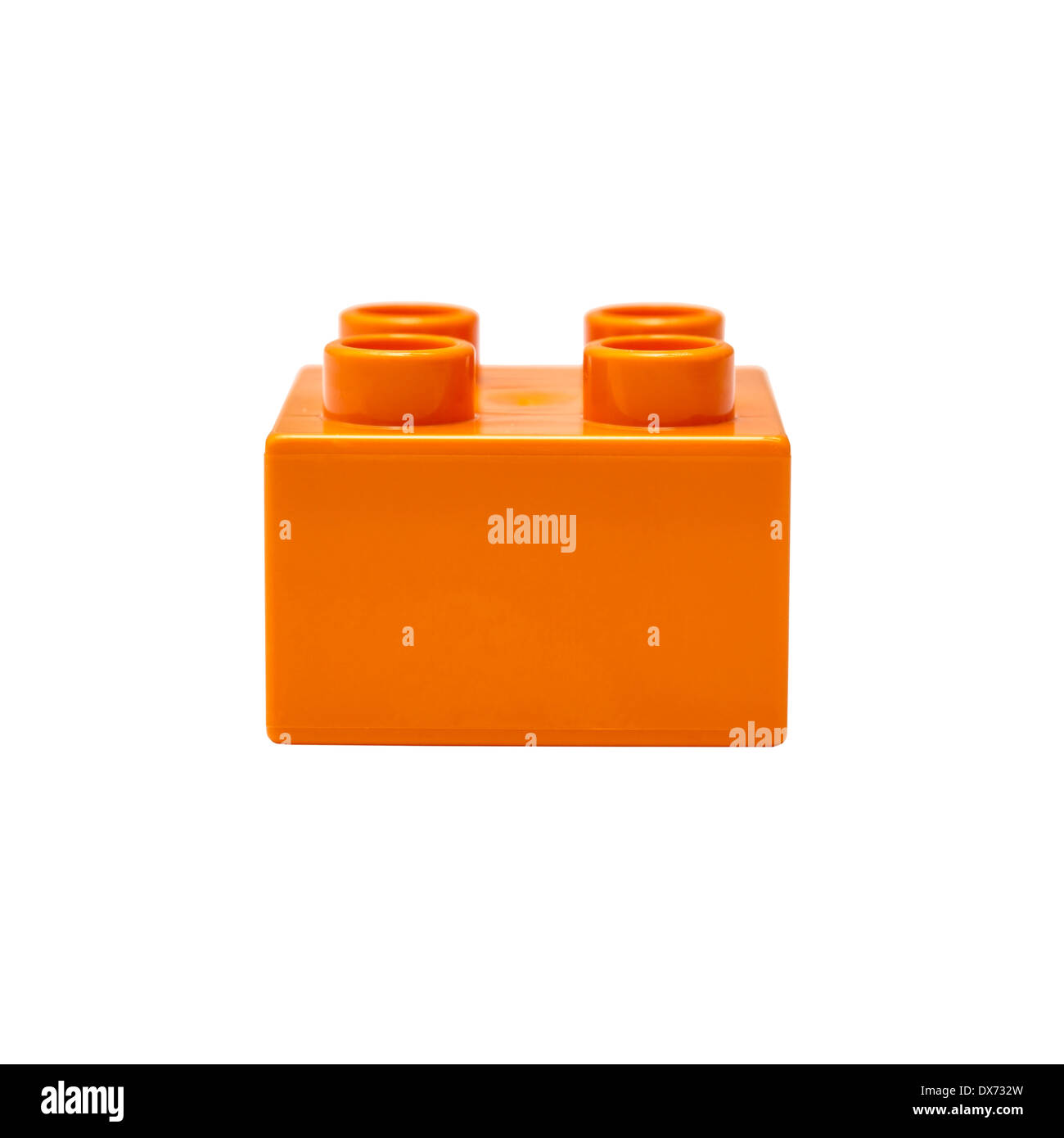 Yellow building block isolated on white Stock Photo - Alamy