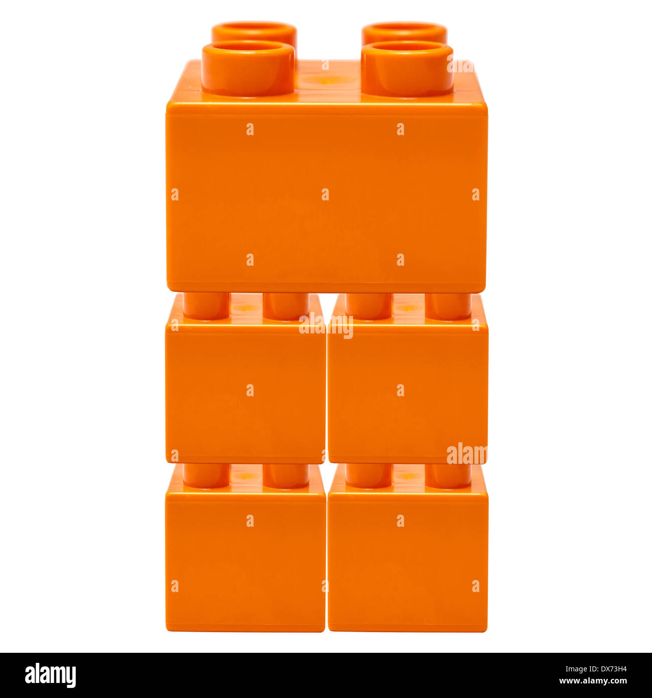 Yellow building block isolated on white Stock Photo - Alamy