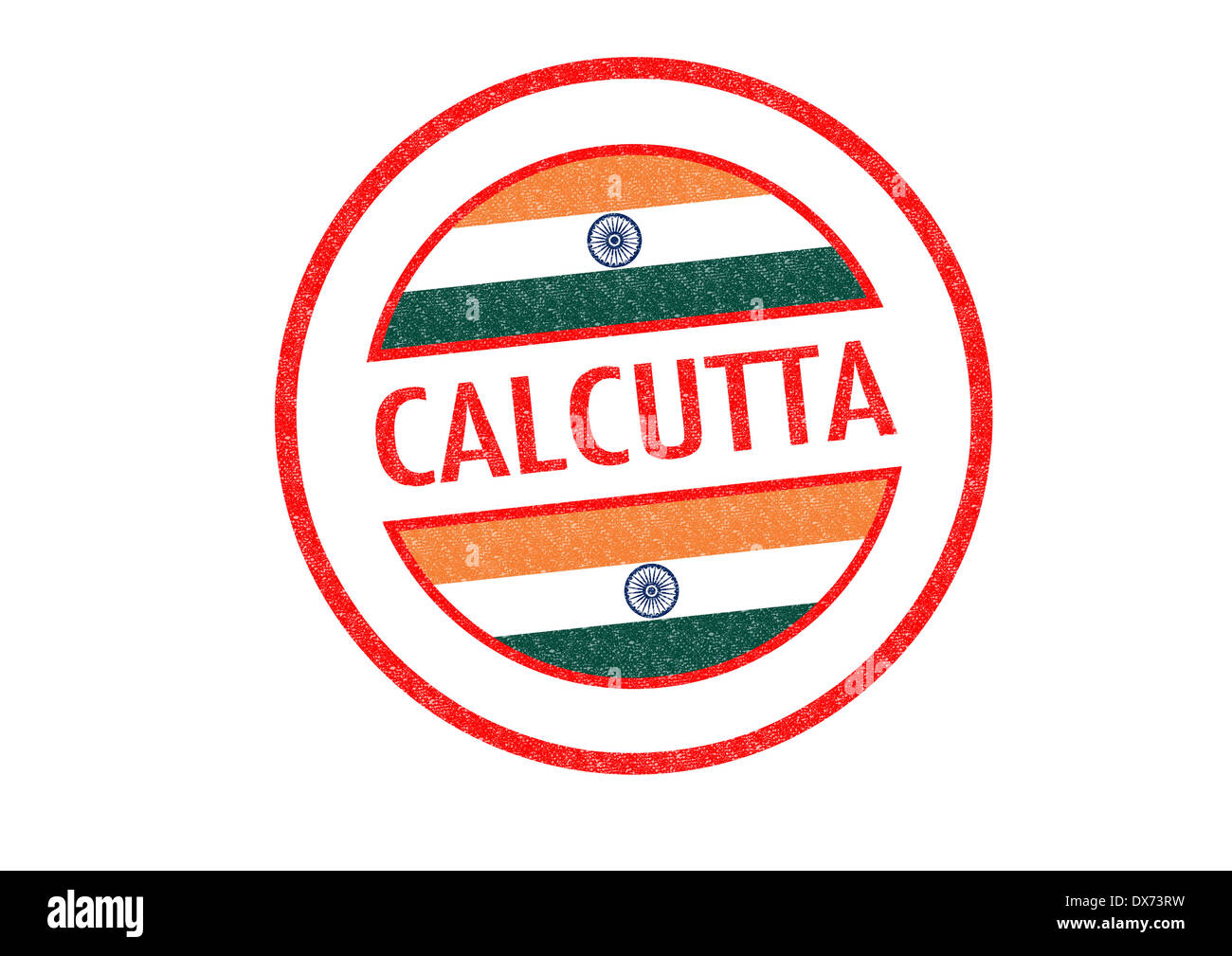 Passport-style CALCUTTA (India) rubber stamp over a white background ...