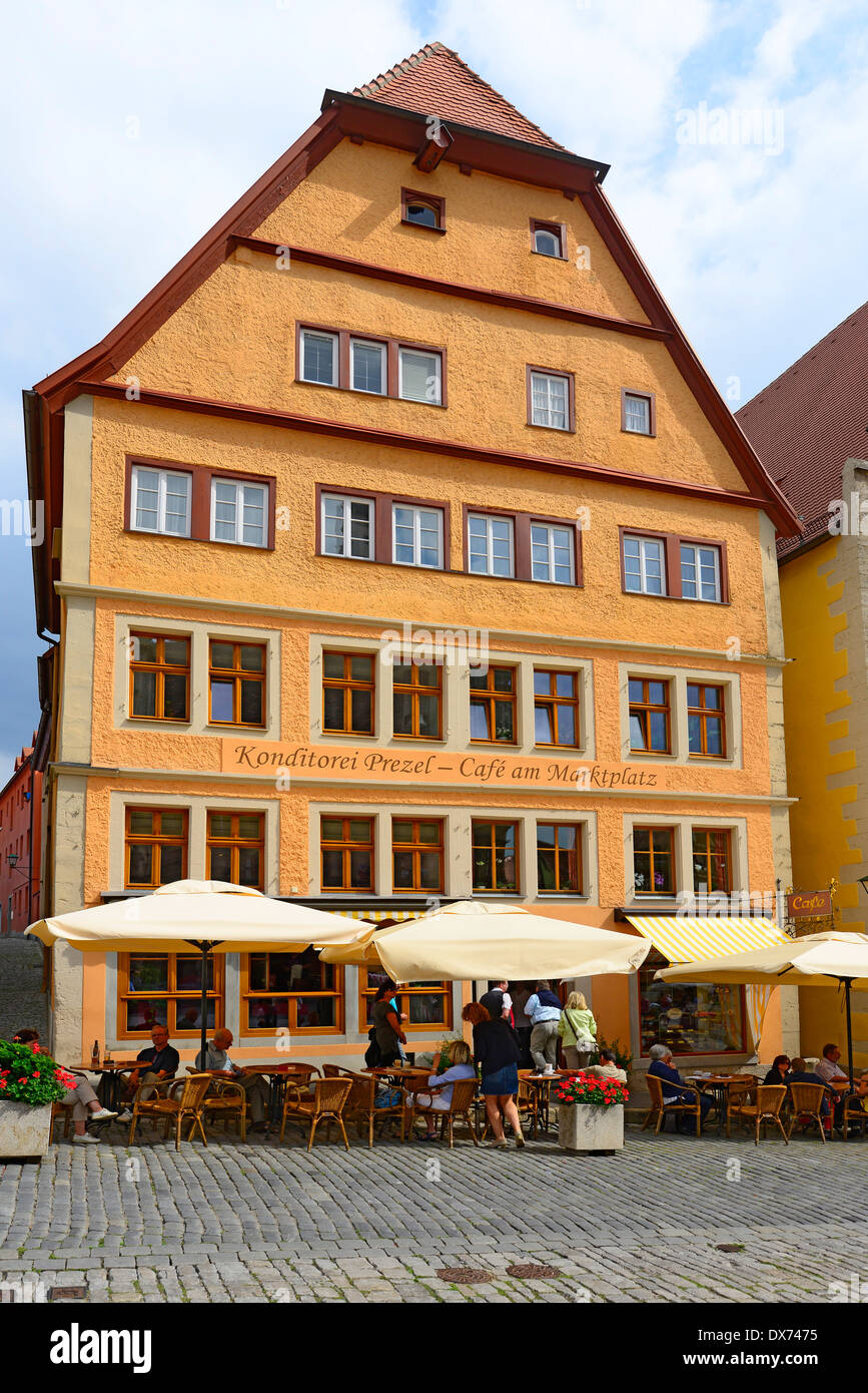 Outdoor Cafe Shopping Rothenburg Germany DE Franconia Bavaria Stock ...