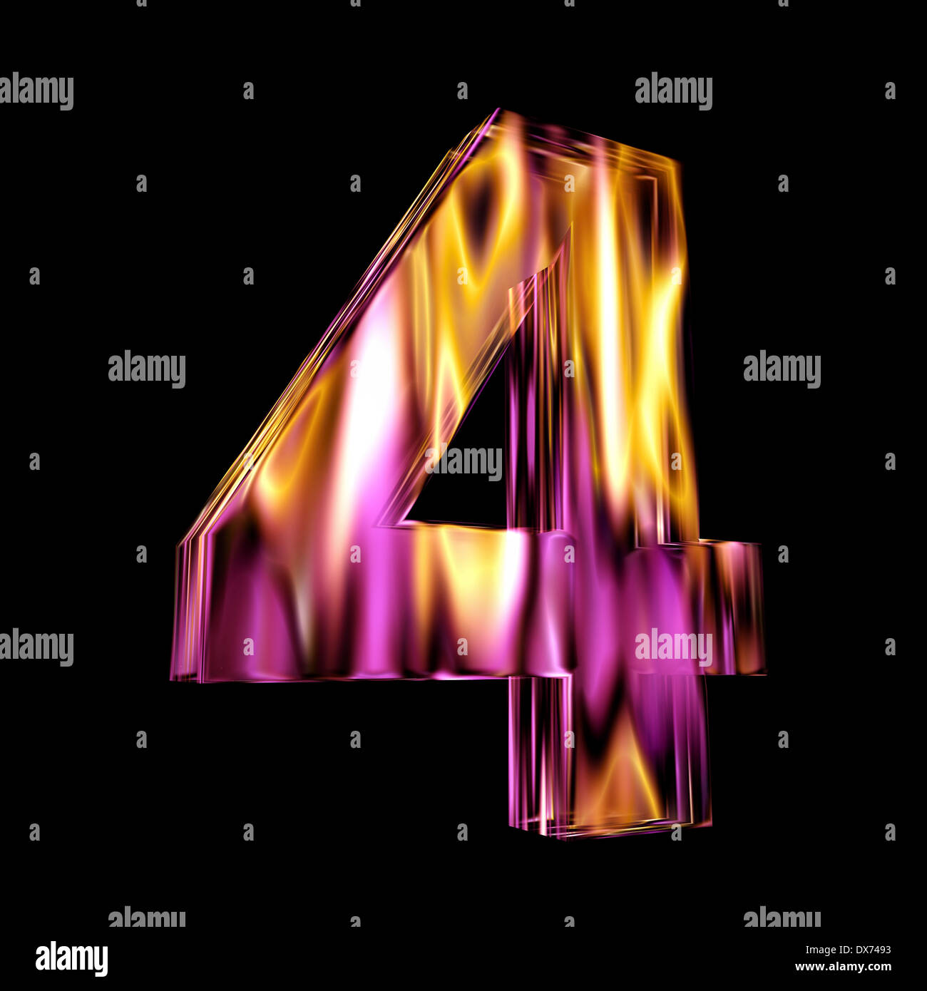 Number fire flames font four hi-res stock photography and images - Alamy